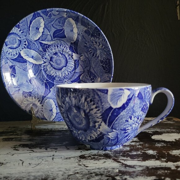 Spode | Dining | Vtg Spode Blue Room Collection Sunflower Jumbo Cup And ...